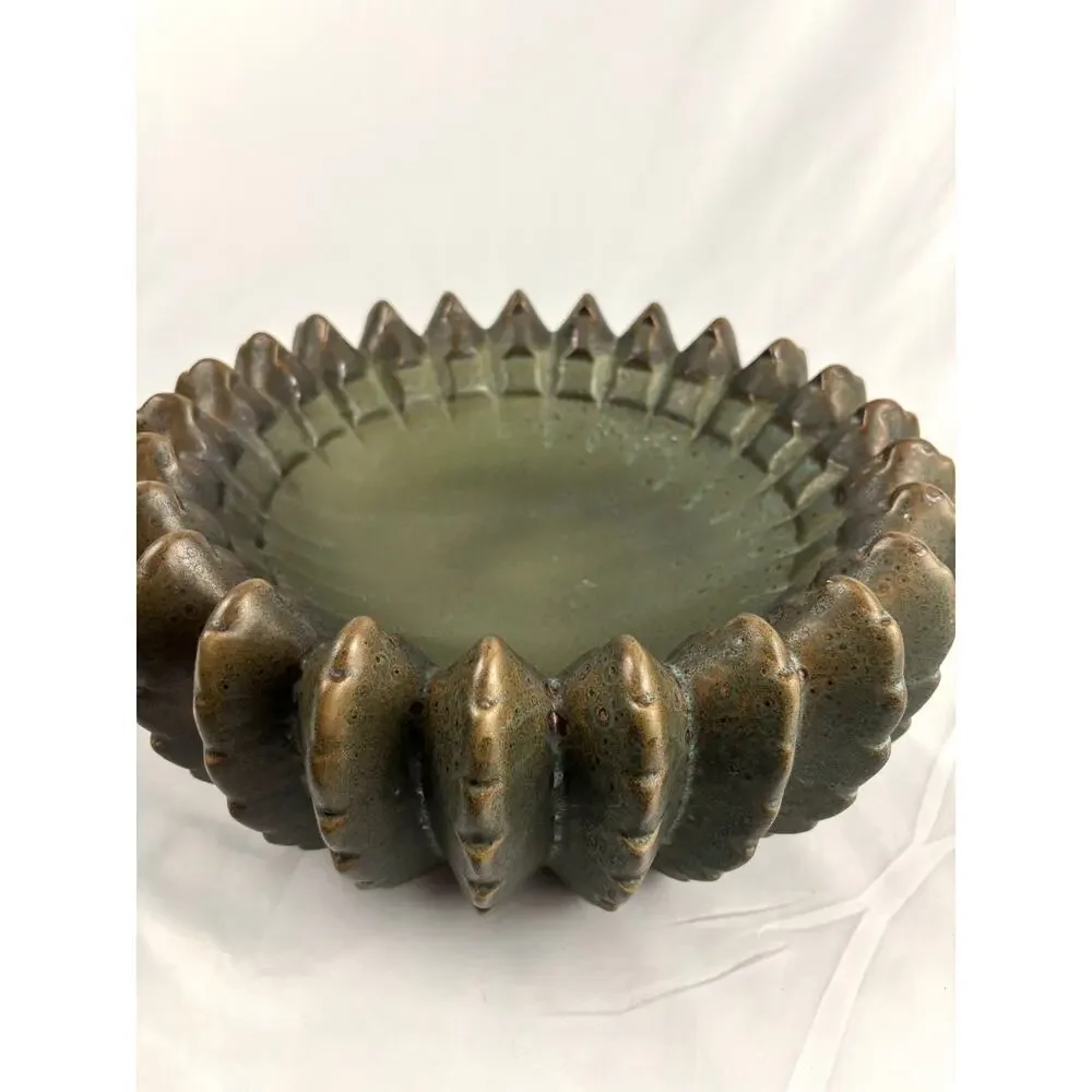 Unique | Accents | Vtg Scalloped Unique Decorative Bowl Textured Ridge ...